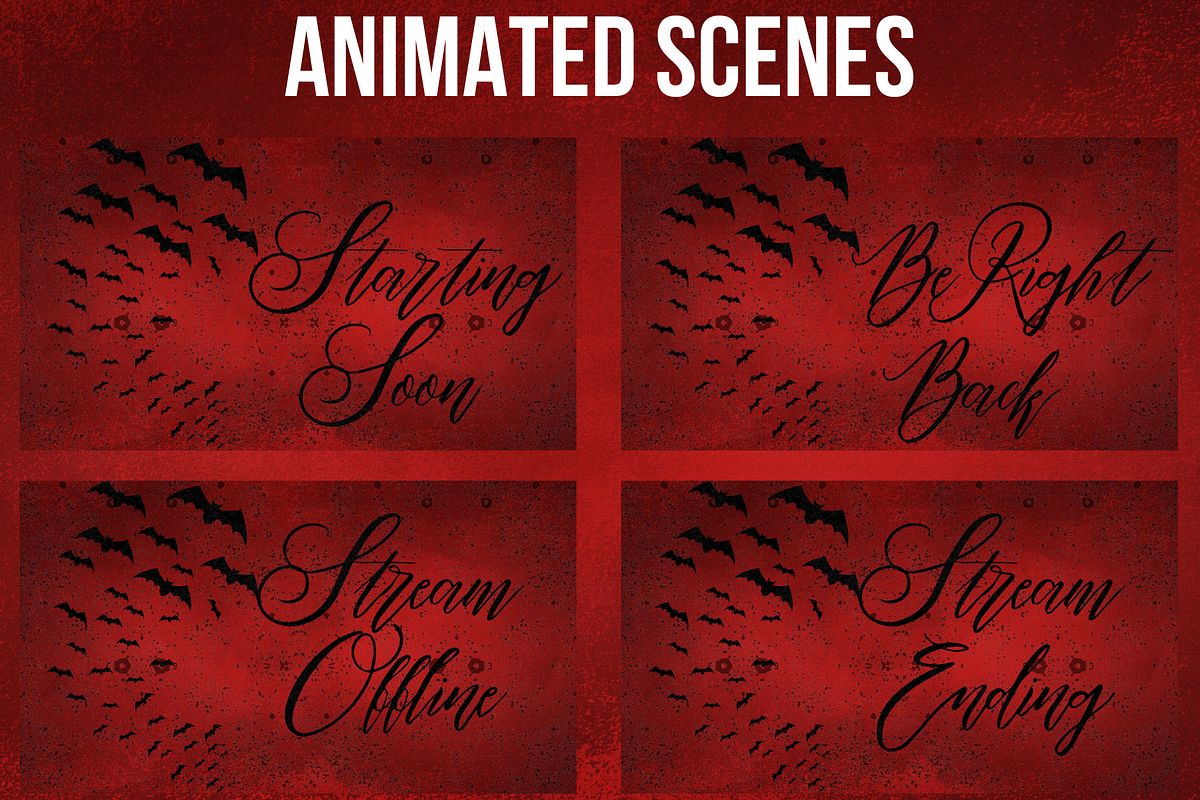 Gothic Bat Animated Stream Package, a Templates & Theme by KatieLearns