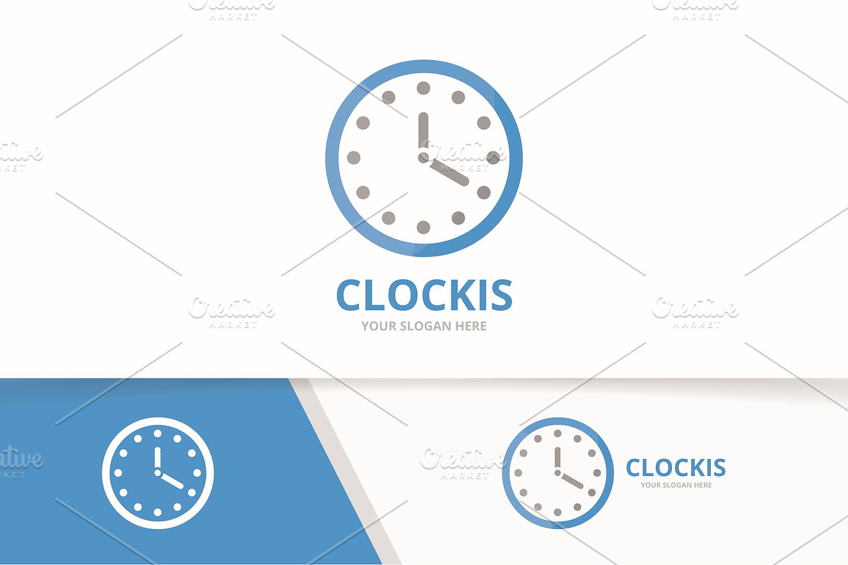 Vector clock logo combination., a Branding & Logo Template by GraphiShop