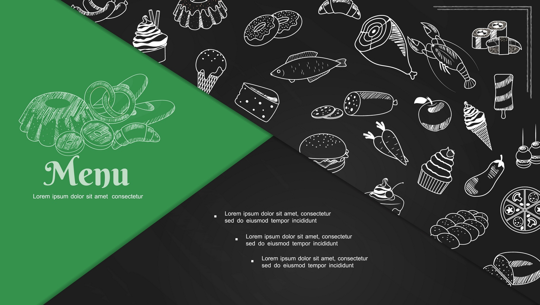 Sketch cafe menu composition, a Decorative Illustration by Microvector ...