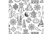 Buddhism religion seamless pattern | Illustrations ~ Creative Market