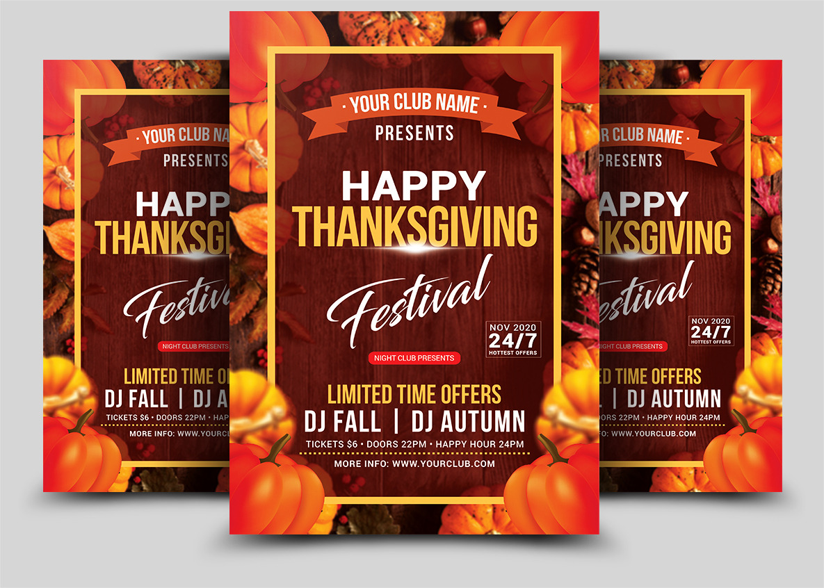 Thanksgiving Flyer, a Flyer Template by AfzaalGraphics