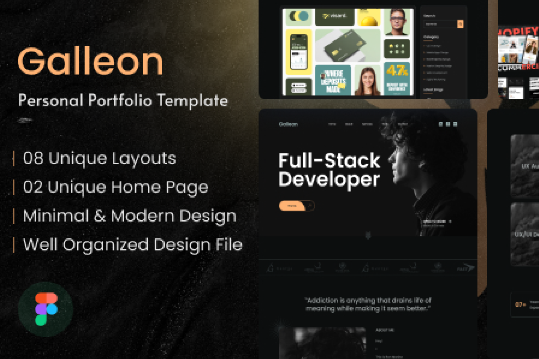 Galleon Personal Portfolio Template, an UI Kit Template by ReformedTech