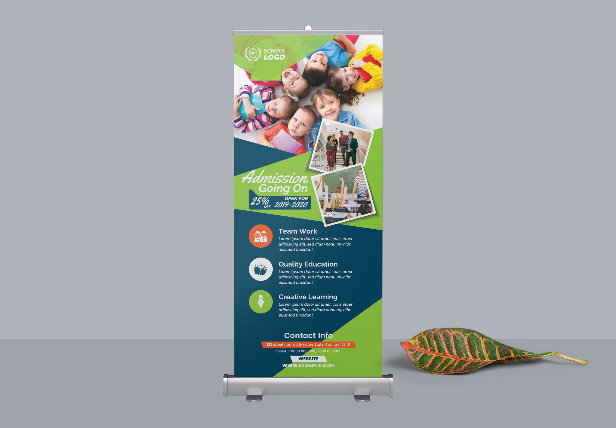 Education Roll-up Banner, a Flyer Template by Cristal Pioneer