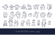 Monster set | Illustrations ~ Creative Market