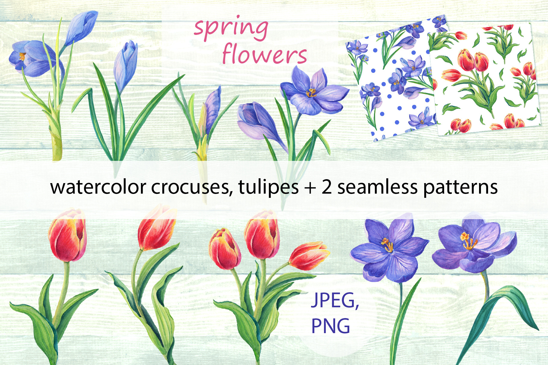 Spring flowers.Watercolor. | Decorative Illustrations ~ Creative Market