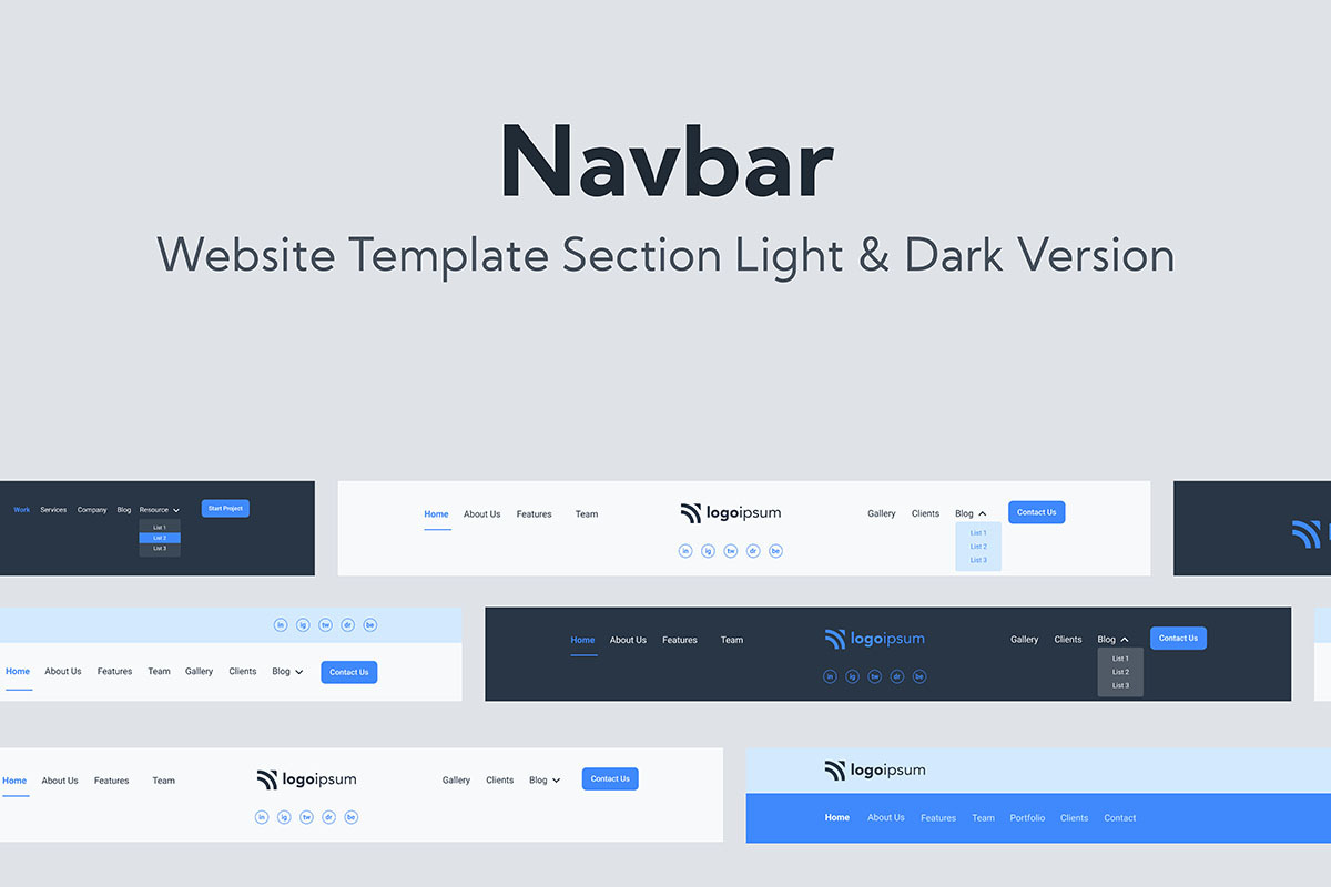 Web Navigation Bar Template, a Landing Page Template by Kreativ Space