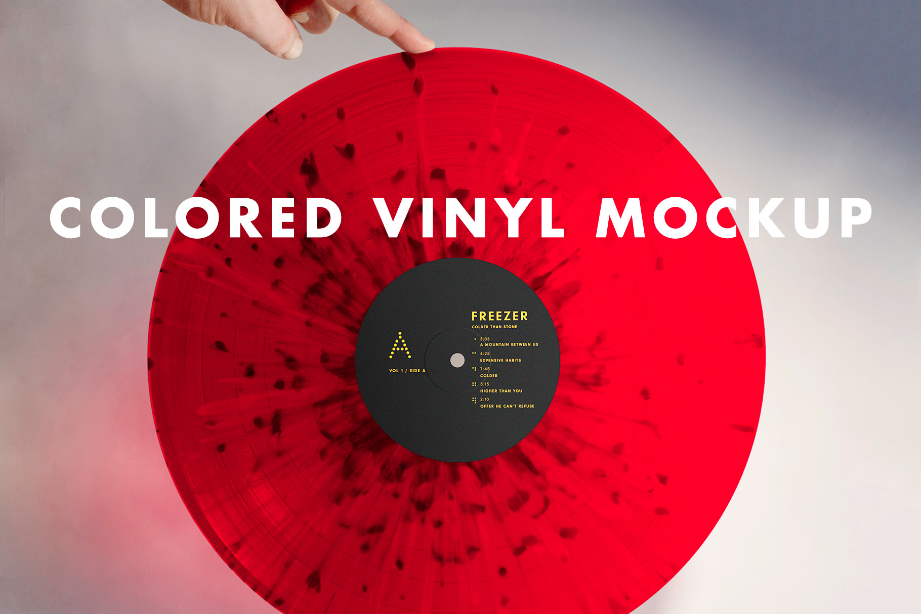 Colored Vinyl Record Mockup, a Product Mockup by Jacob Waites