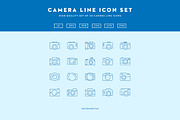 Camera Line Icon Set, an Outline Icon by WellMadePixel