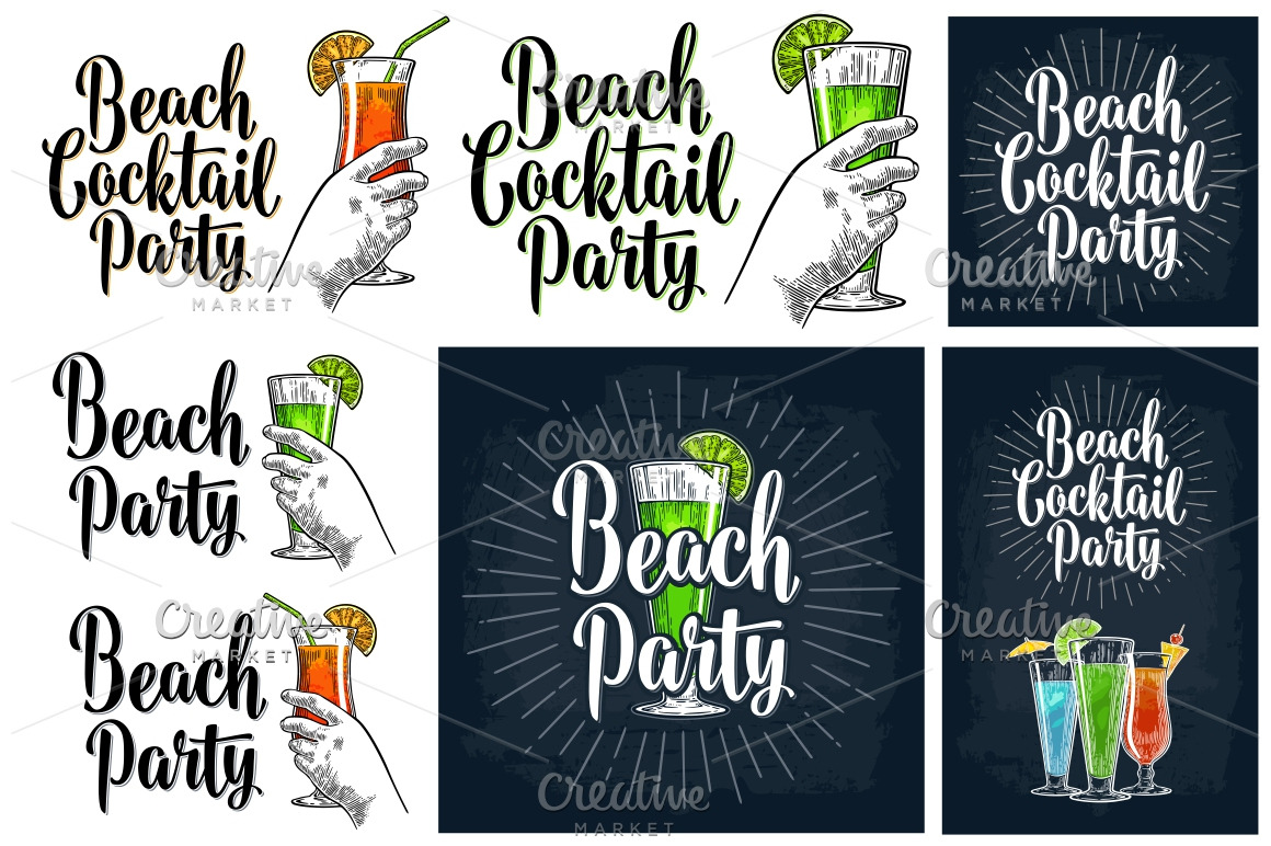 Cocktail beach party poster, a Food Illustration by MoreVector
