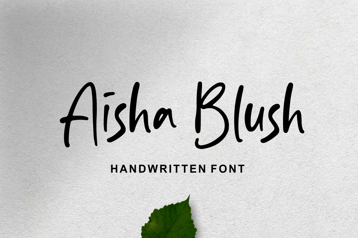 Aisha Blush - Handwritten Font, a Script Font by Sronstudio