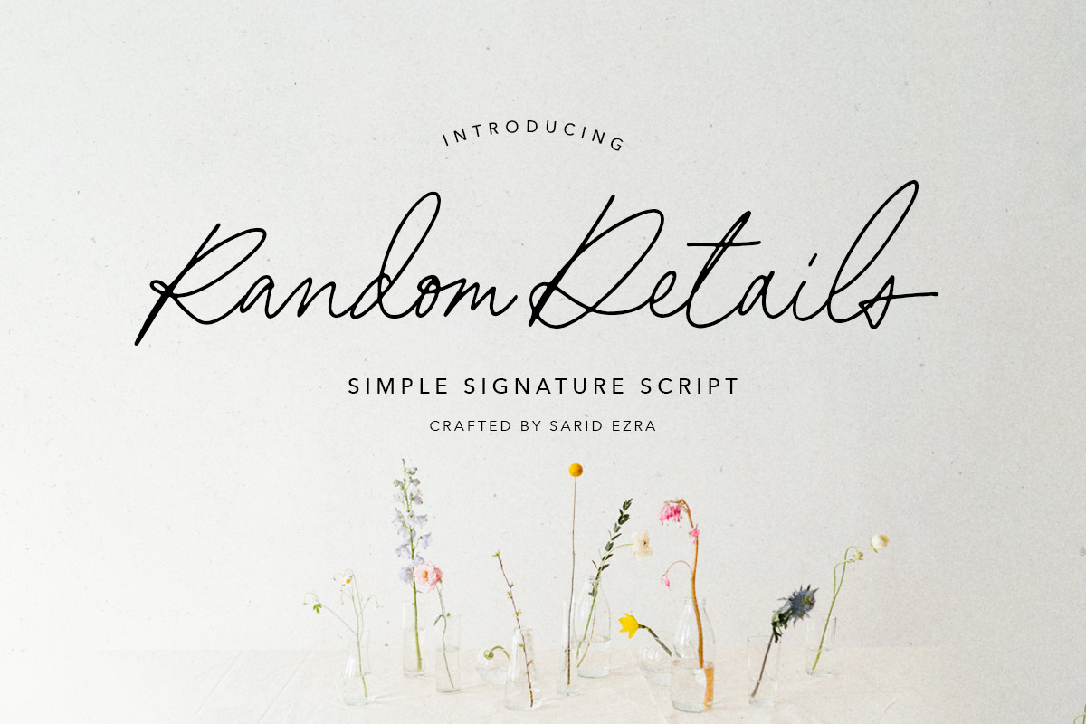 Random Details - Simple Script, a Script Font by Sarid Ezra