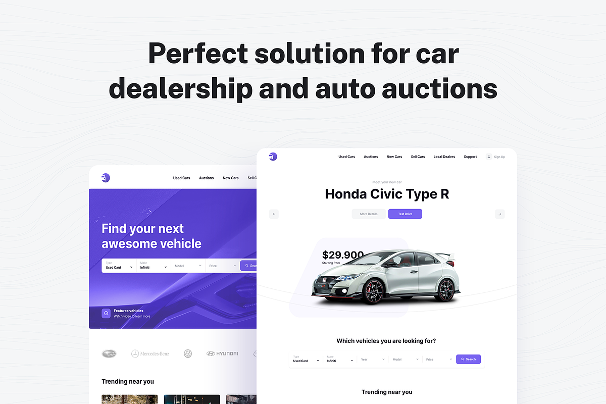 Vehically - Web and Mobile UI Kit, an UI Kit Template by WhiteUI.Store