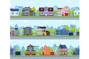 Suburban seamless cityscape | Graphics ~ Creative Market