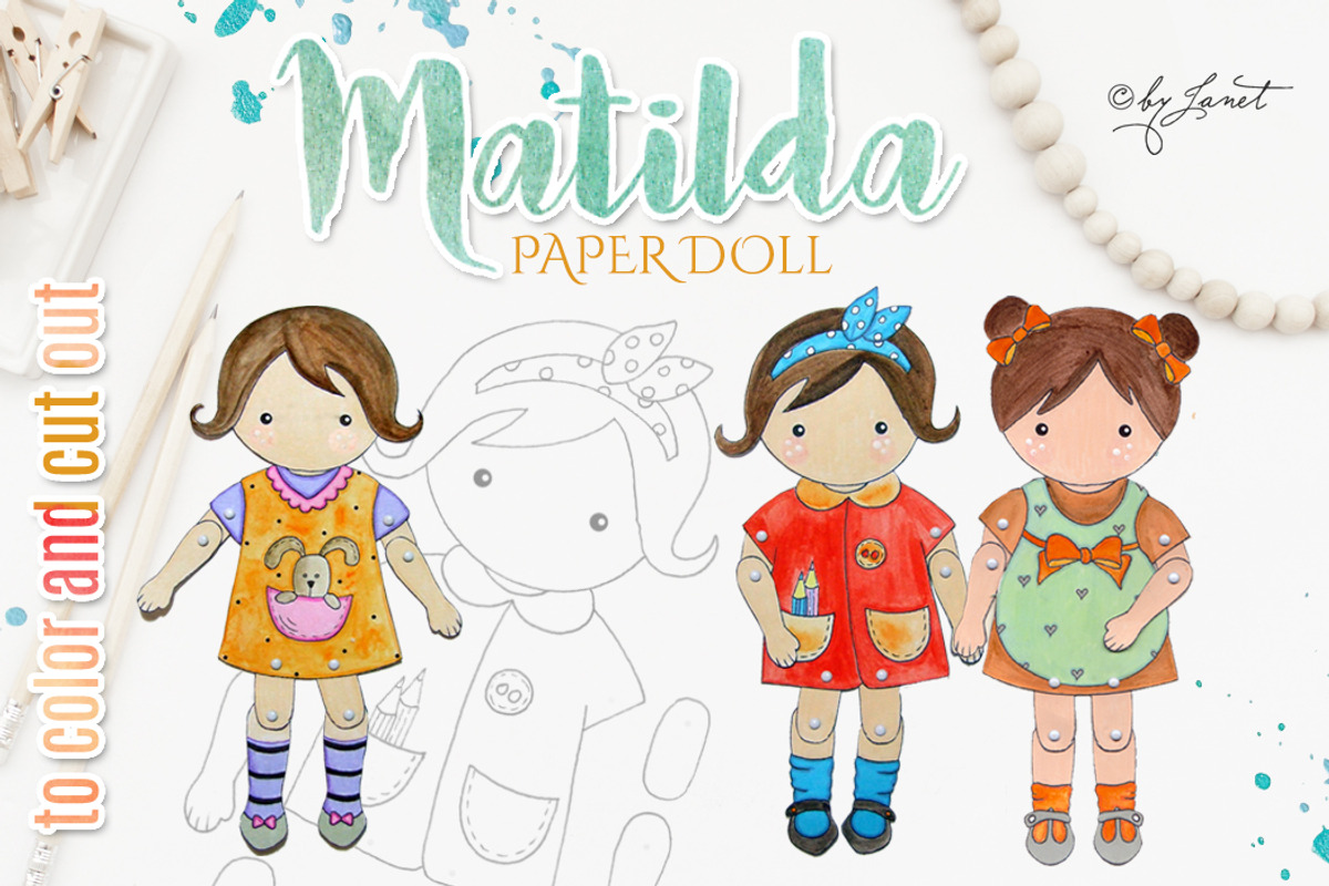 Matilda - paper doll, an Illustration by helloPAPER