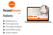 Personal Resume, a HTML Template by themexriver