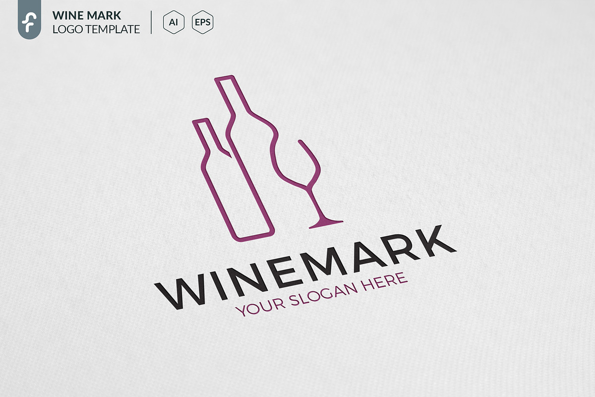 Wine Mark Logo, a Branding & Logo Template by ft.studio
