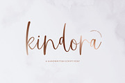 Kindora, a Script Font by Jhoel Design