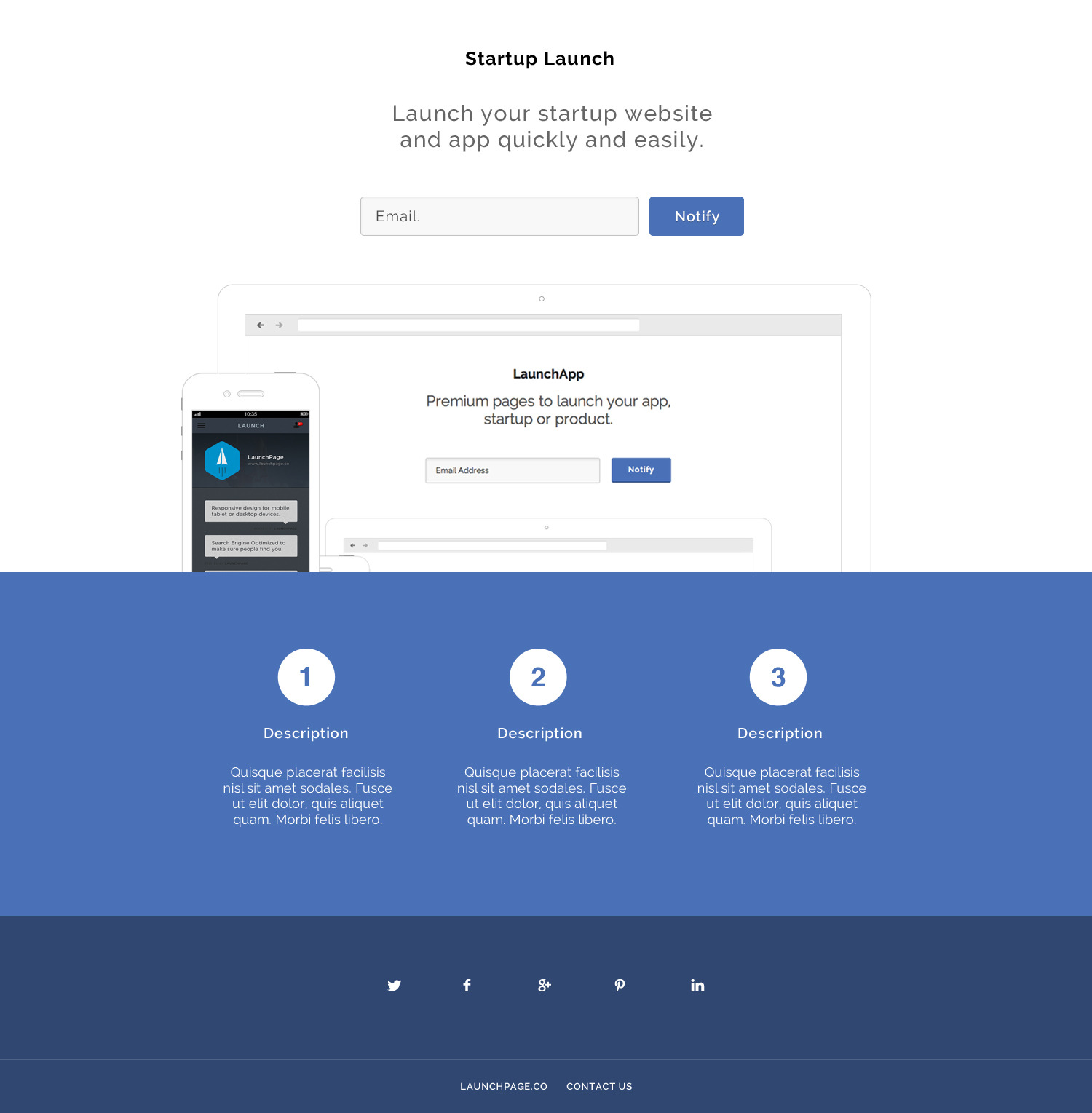 Startup Launch, a Bootstrap Template by launchpage