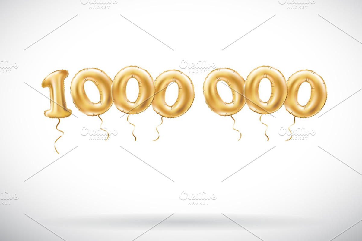 Golden number Million balloon, a Background Graphic by Rommeo79