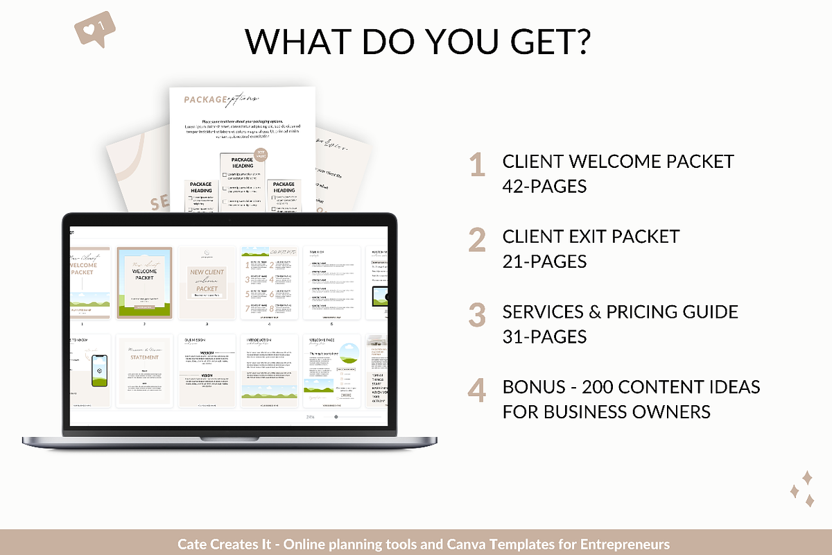 Client onboarding Canva templates, a Templates & Theme by Cate Creates