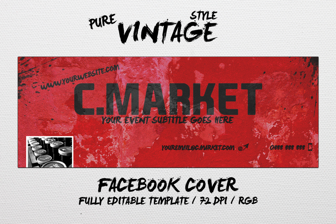 PURE VINTAGE - facebook cover, a Websites & App Template by Tzochko