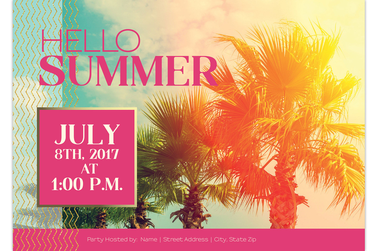 Bright Summer Beach Party Invite, an Invitation Template by BF Studios