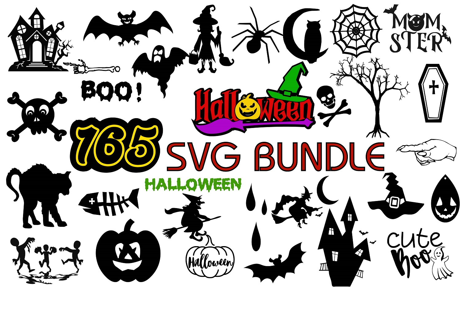 Spooky Halloween Scary Clipart SVG, an Object Graphic by FancyDesignStudio