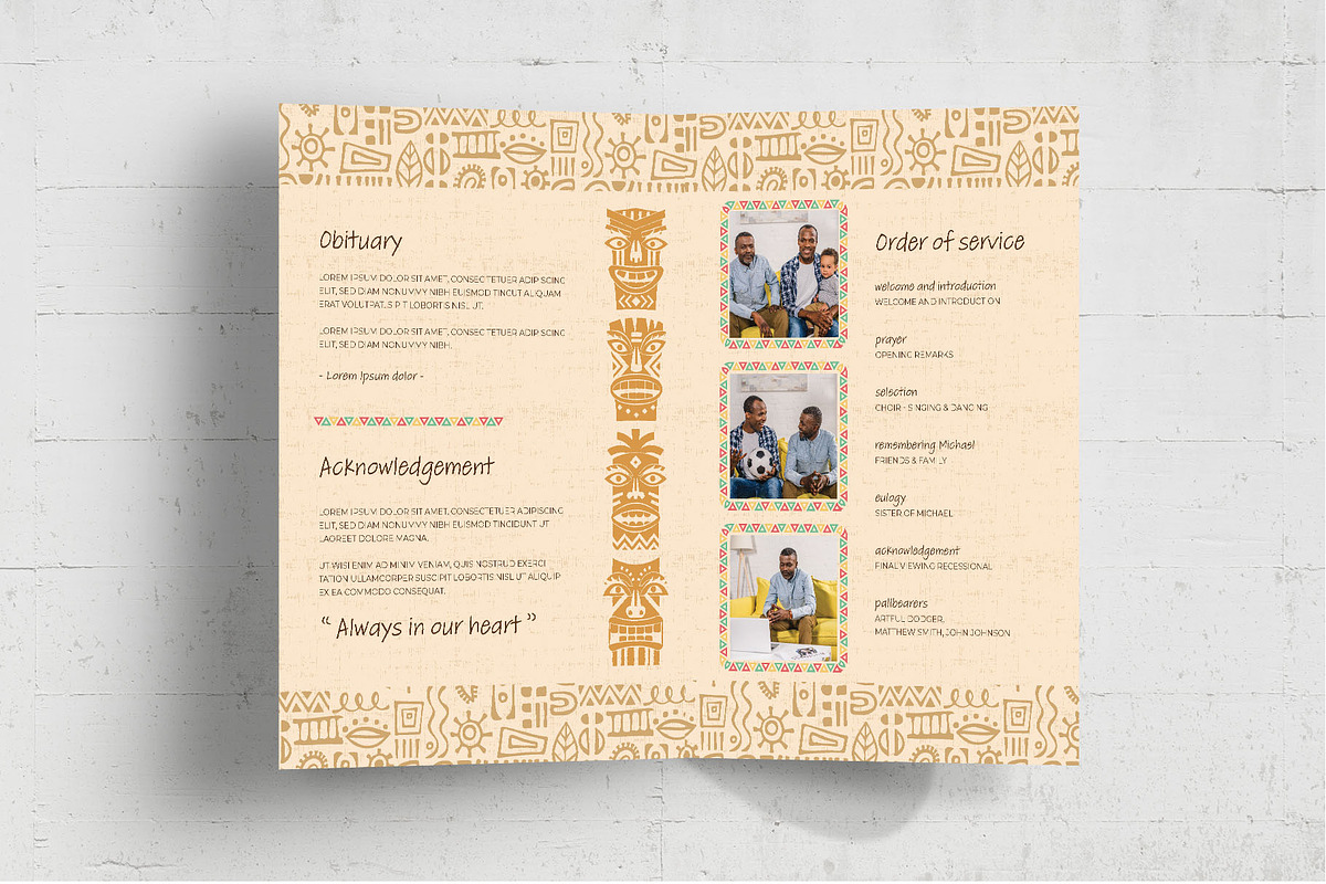African Funeral Program Template, a Flyer Template by BrandPacks