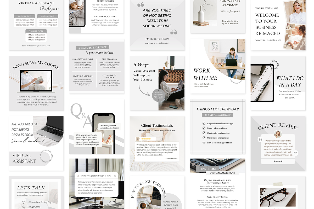 Virtual Assistant Instagram Post, a Social Media Template by ShopRShop