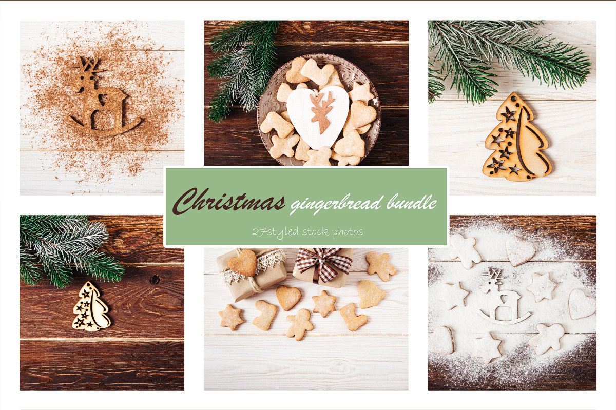 Christmas gingerbread bundle, a Household Mockup by Kolomiyets ...
