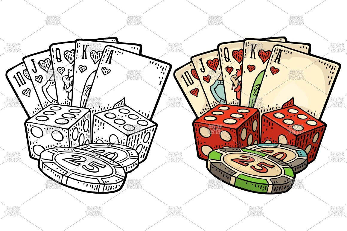 Casino Royal flush engrave, an Illustration by MoreVector