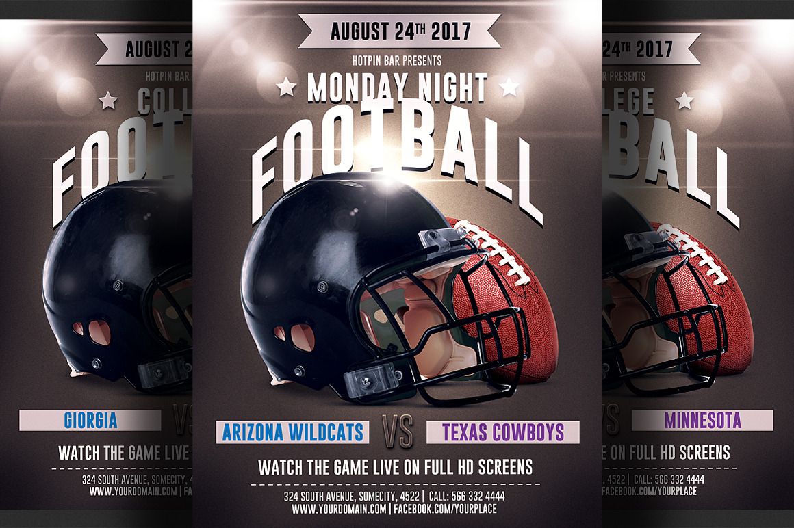 Football Game Flyer Template 2, a Flyer Template by Hotpin