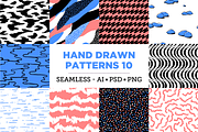 Hand Drawn Patterns 10, a Pattern Graphic by kloroform | Creative Market