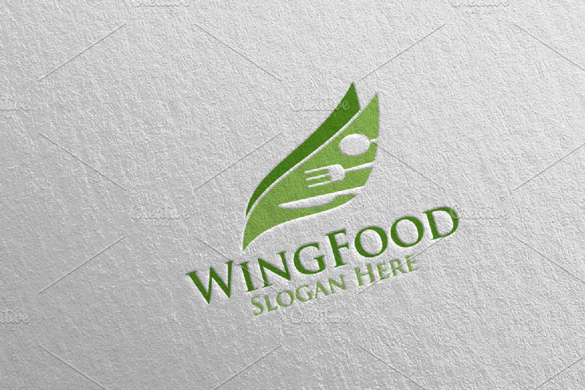 Wing Food Logo Restaurant or Cafe 68, a Branding & Logo Template by ...