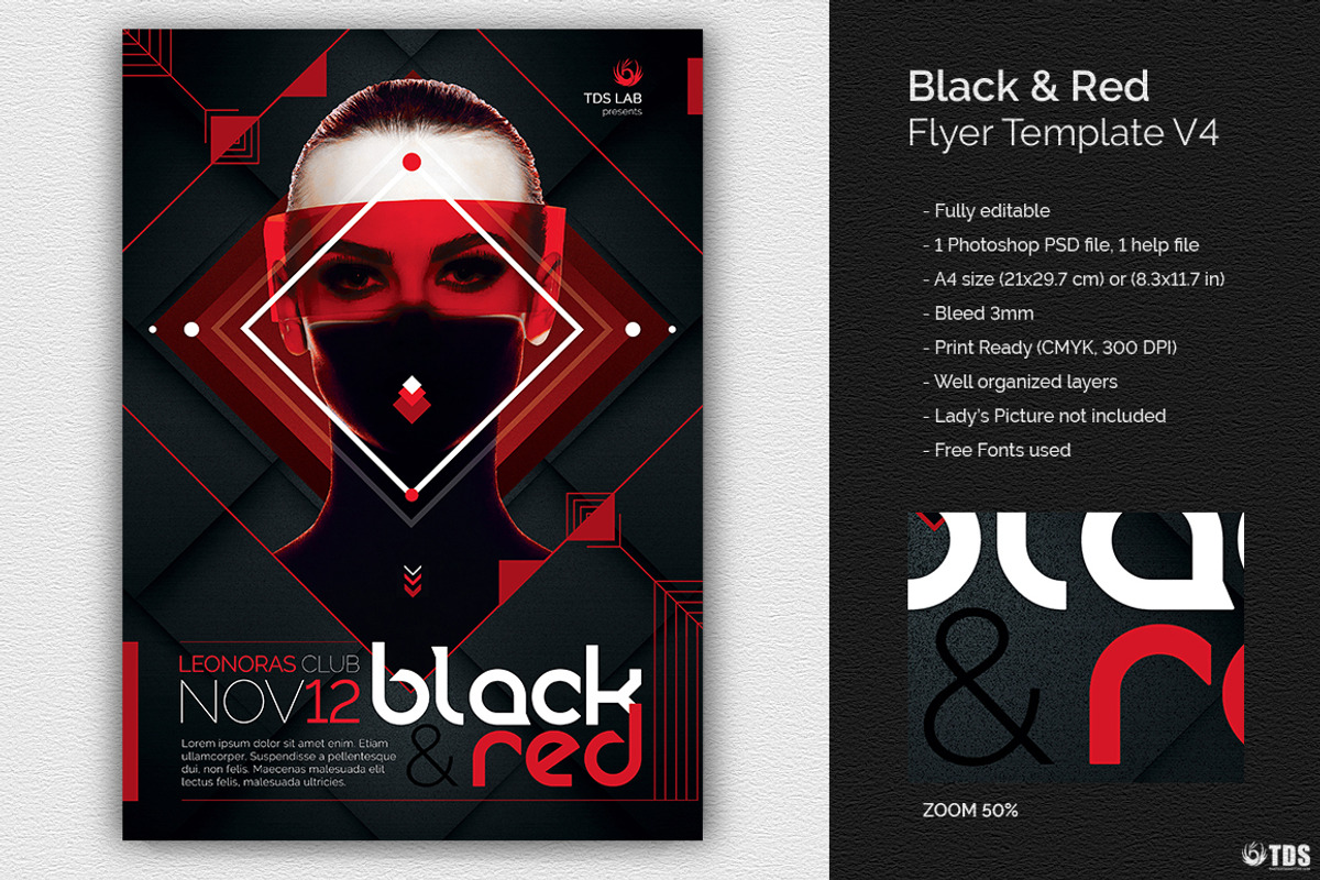 Black and Red Flyer Template V4, a Flyer Template by ThatsDesign Art