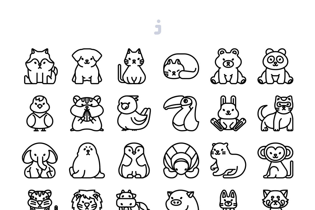 30 Animal Avatar Icon set, an Outline Icon by Just Icon