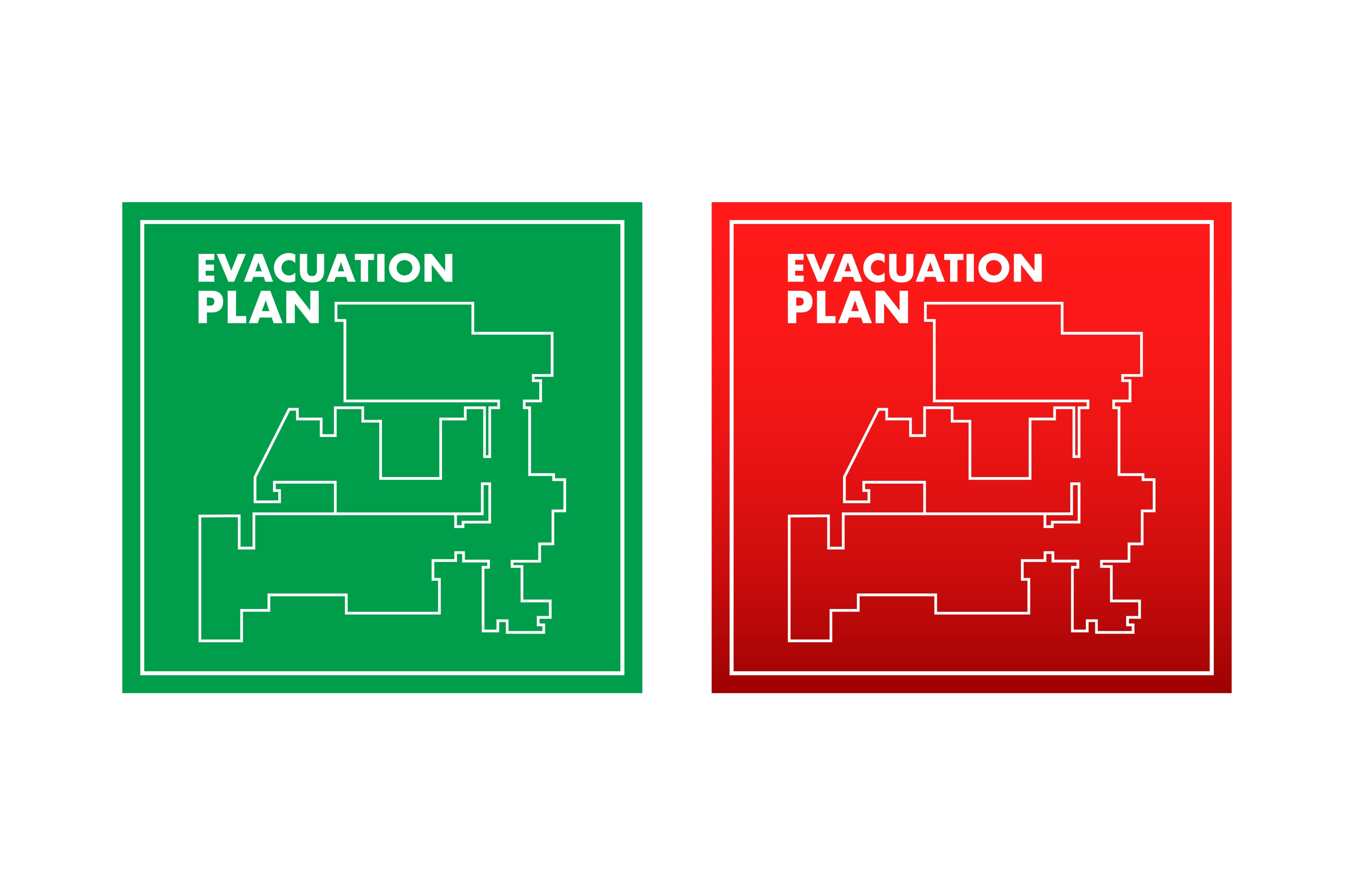 Evacuation plan of the building in, an Object Graphic by DG-Market