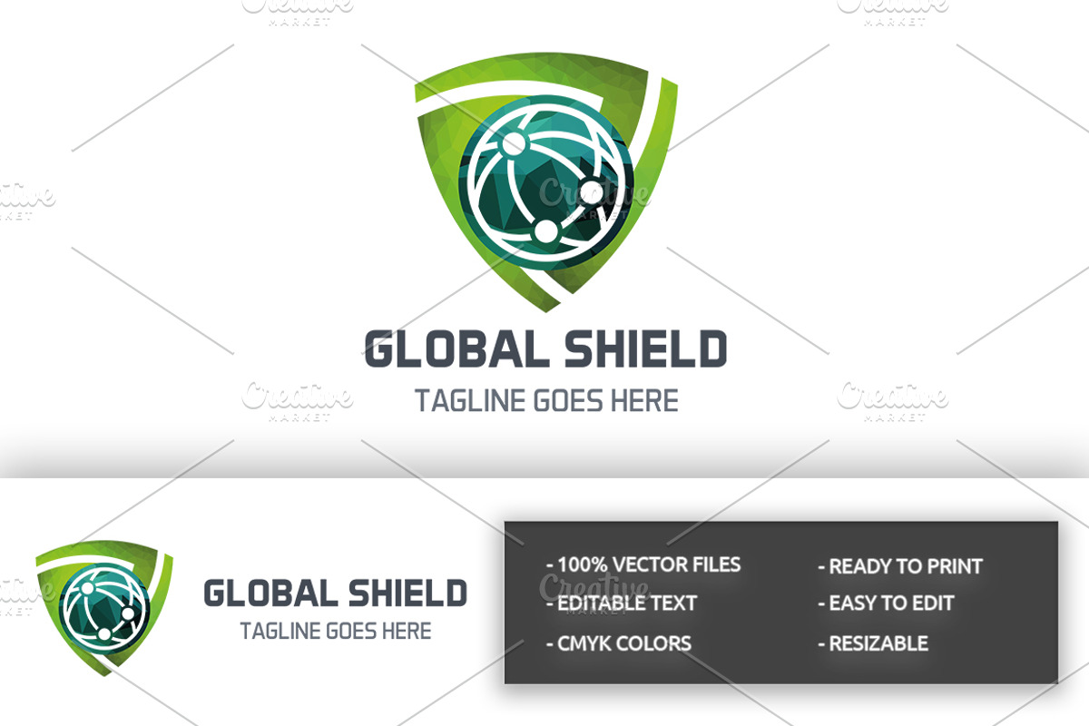 Global Shield Logo, a Branding & Logo Template by Design_Planet
