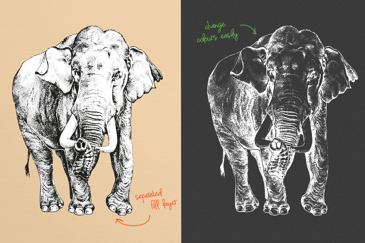 Dotwork Endangered Animals, an Animal Illustration by nordicworker