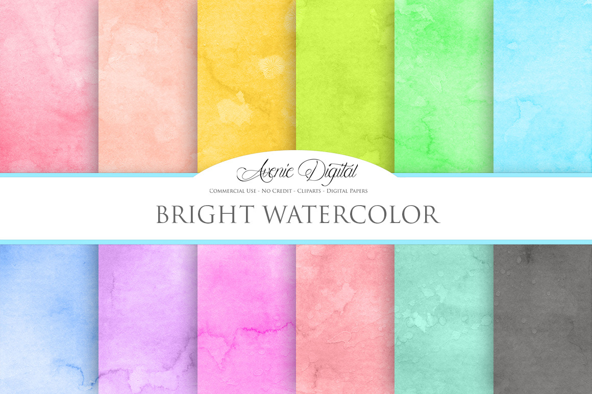 Bright Watercolor Textures, a Texture Graphic by Avenie Digital