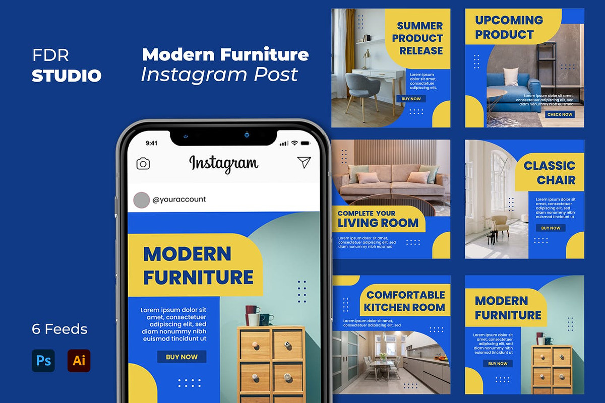 Modern Furniture Instagram Post | Creative Market