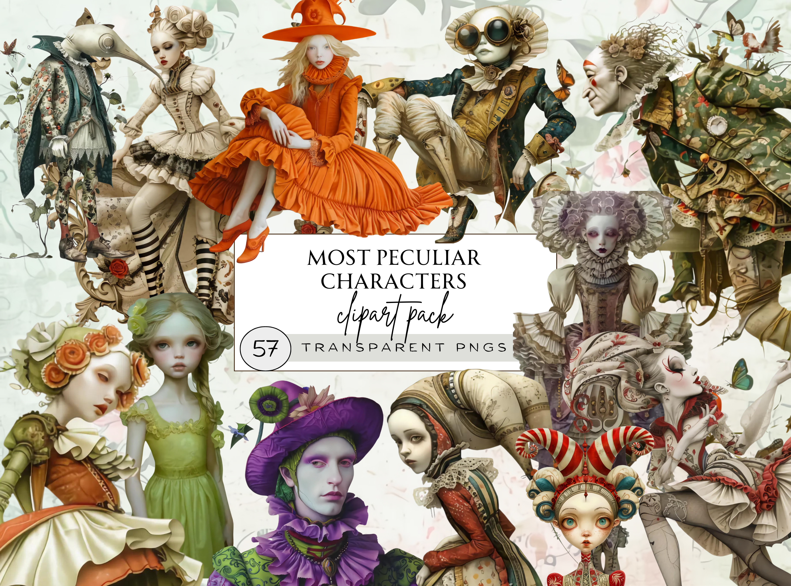 MOST PECULIAR CHARACTERS CLIPART, a Person Illustration by Daring Digies