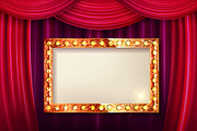 Gold frame with light bulbs, a Background Graphic by Aromeo