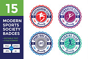 15 Modern Sports Badge Set - Vol.2, a Templates & Theme by naulicreative