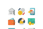 Money Flat Icon Set for Web and Mobi | Icons ~ Creative Market