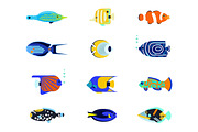 Tropical fish collection, an Animal Illustration by Doloves