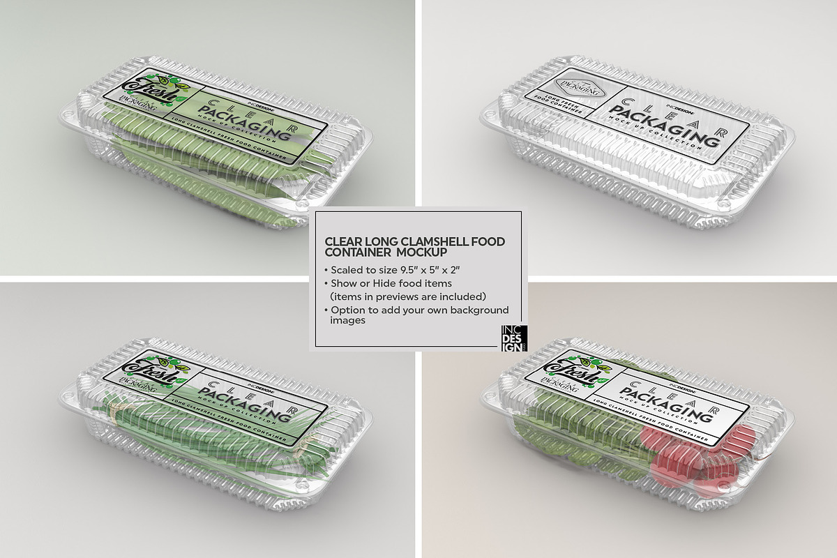 Long Clamshell Packaging Mockup, a Packaging Mockup by INCDesign