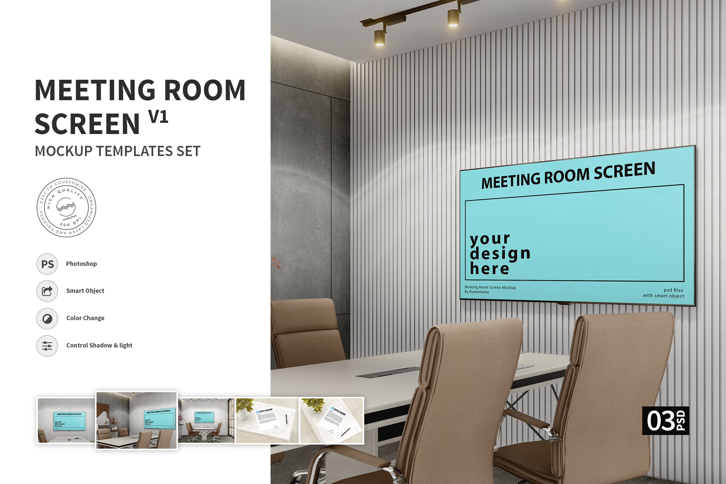 Meeting Room Screen vol.01 - Mockups, a Product Mockup by Rometheme Std ...