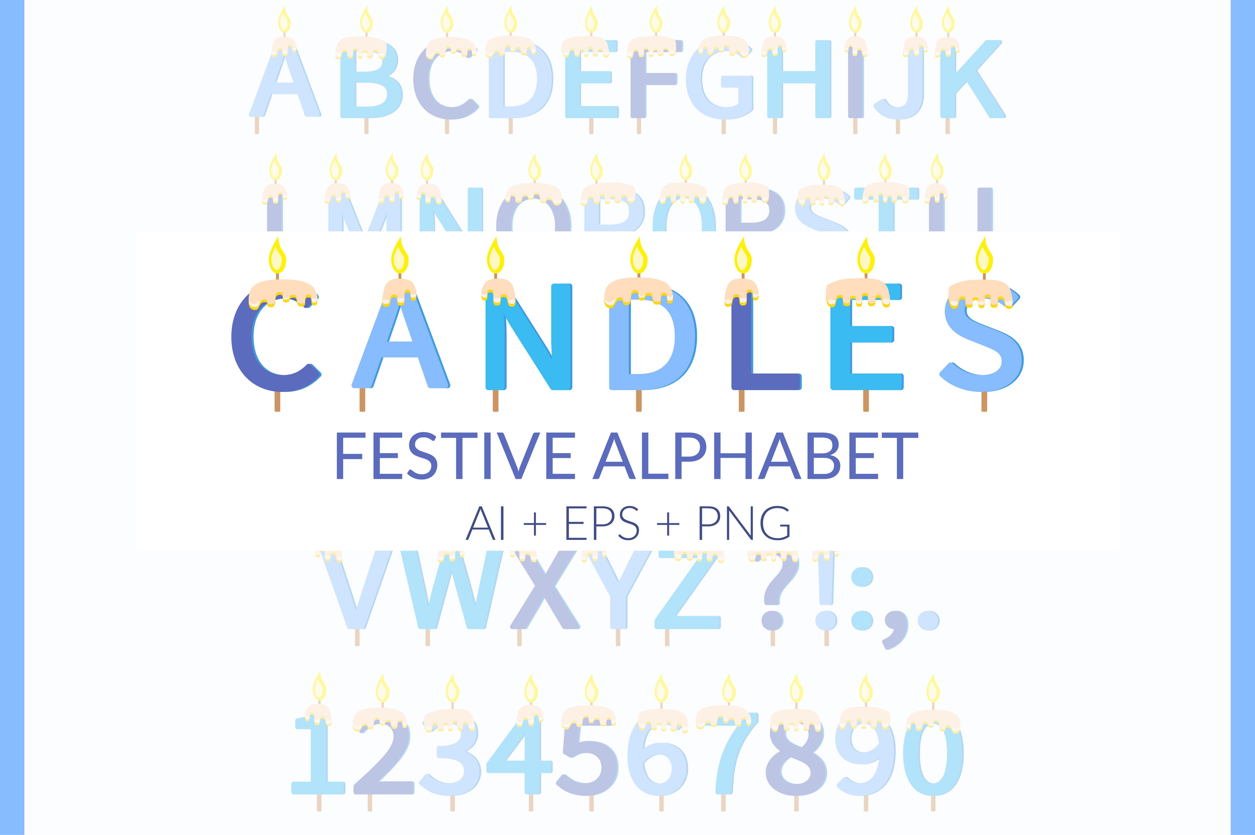 Candles Festive Alphabet Ai Eps Png, a Decorative Illustration by ...