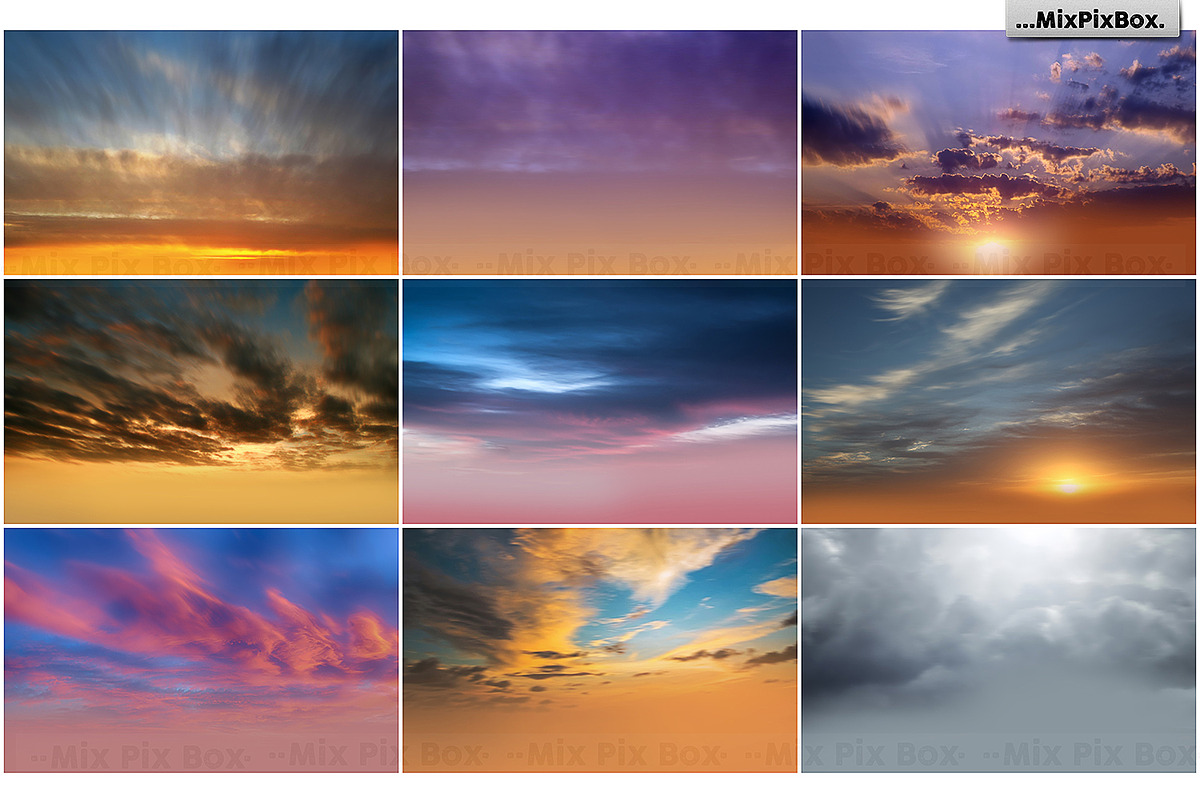 Long Exposure Sky Overlays, an Object Graphic by MixPixBox